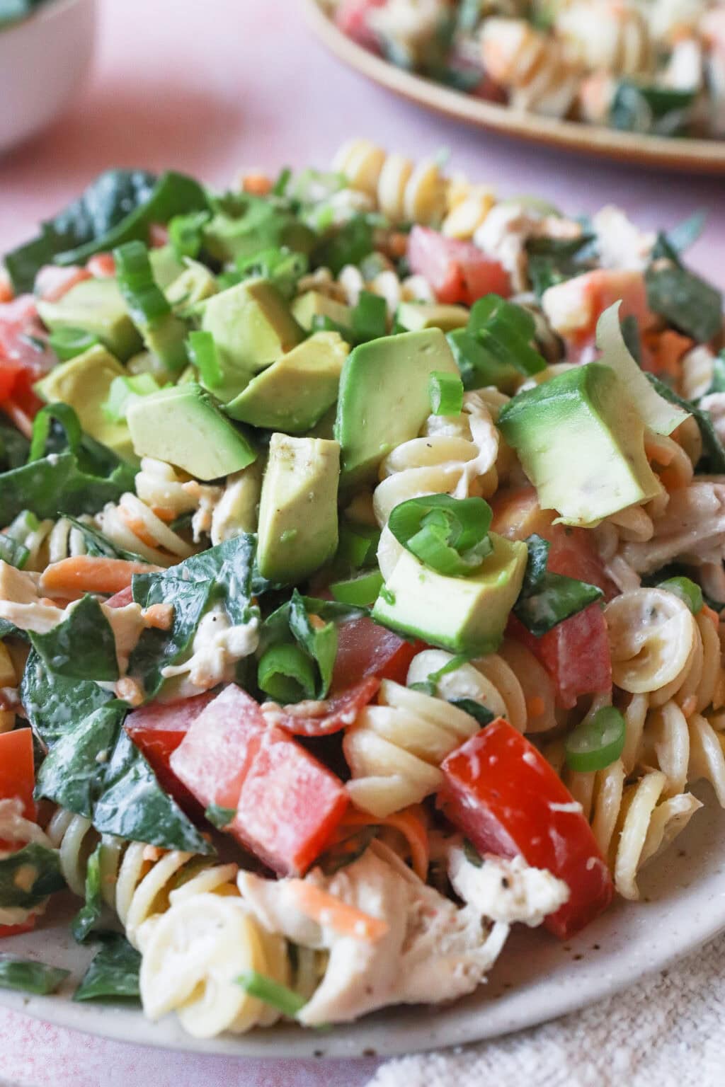 Veggie Loaded BLT Pasta Salad with Chicken - Lindsay Pleskot, RD