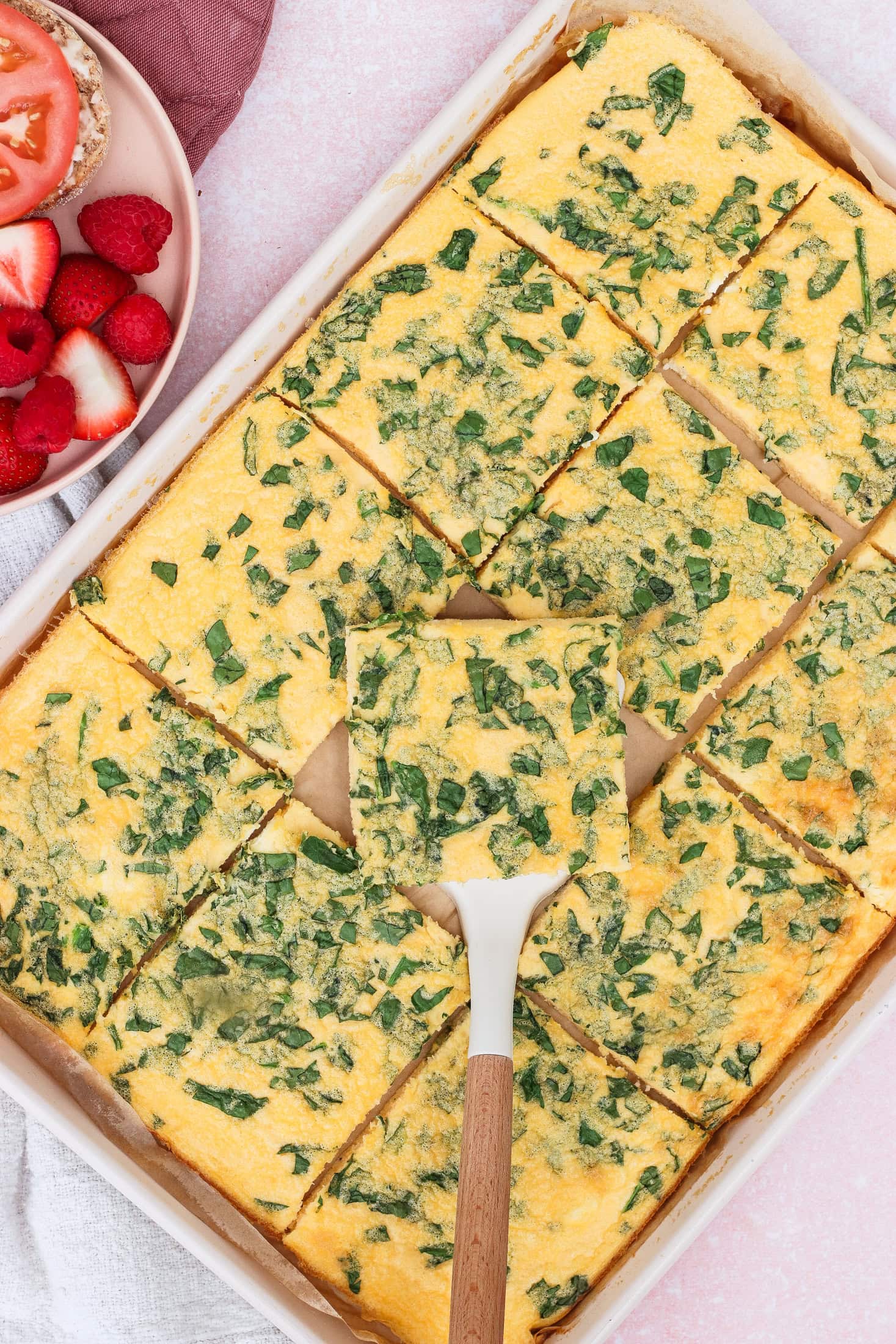 The Best Vegetarian Sheet Pan Eggs with Spinach & Feta - Lindsay ...